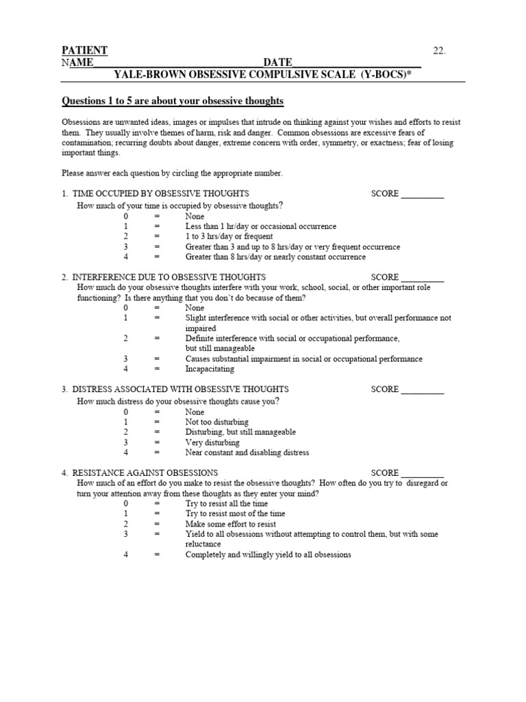 A07_Other Anxiety Disorders - Worksheet | PDF | Obsessive–Compulsive ...