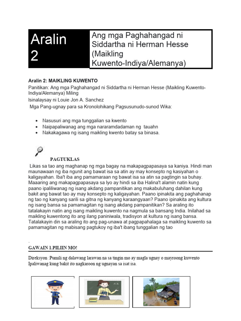 G 9ang Mga Paghahangad Ni Siddartha Modyul | PDF