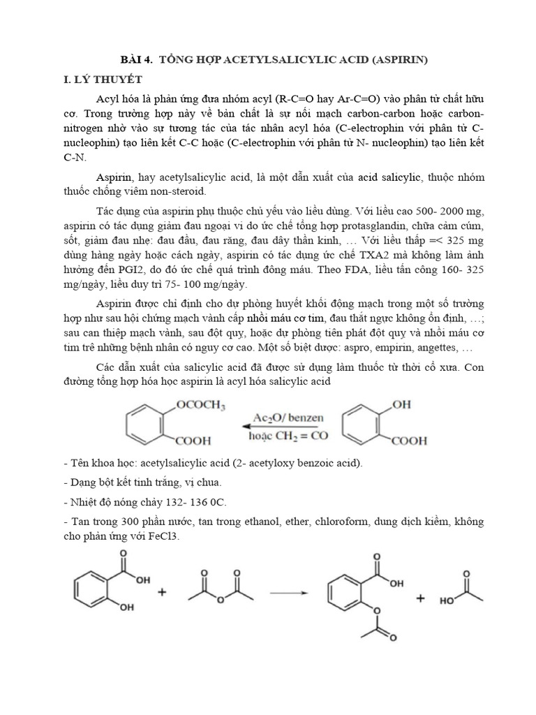 BÀI 4 T NG H P Aspirin | PDF