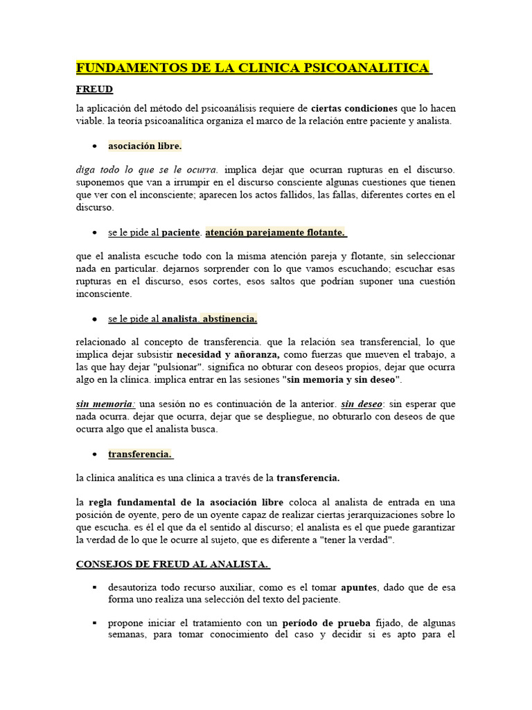 FUNDAMENTOS | PDF | Psicoanálisis | Mente inconsciente