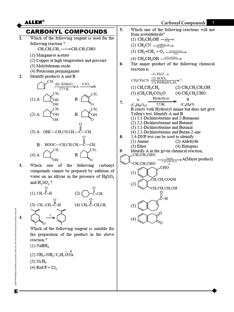 Carbonyl Compounds | Download Free PDF | Aldehyde | Carboxylic Acid