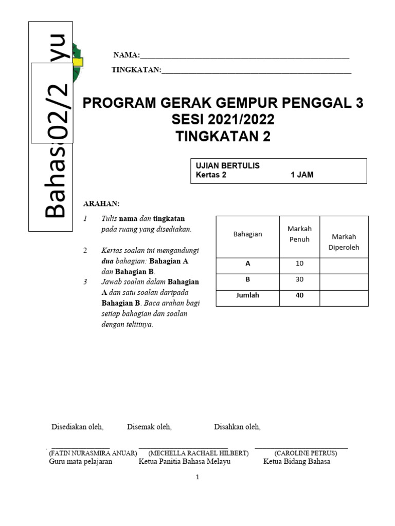 Kertas 2 BM T2 | PDF
