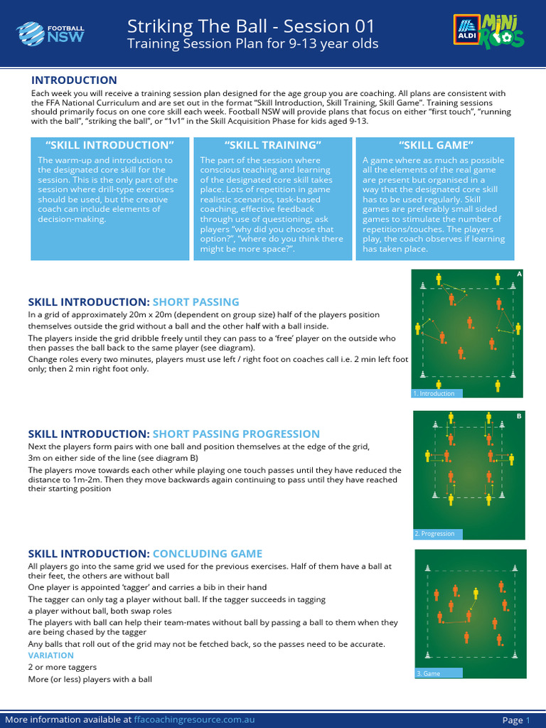 Striking the Ball: Session Plan for Kids | PDF | Sports & Recreation