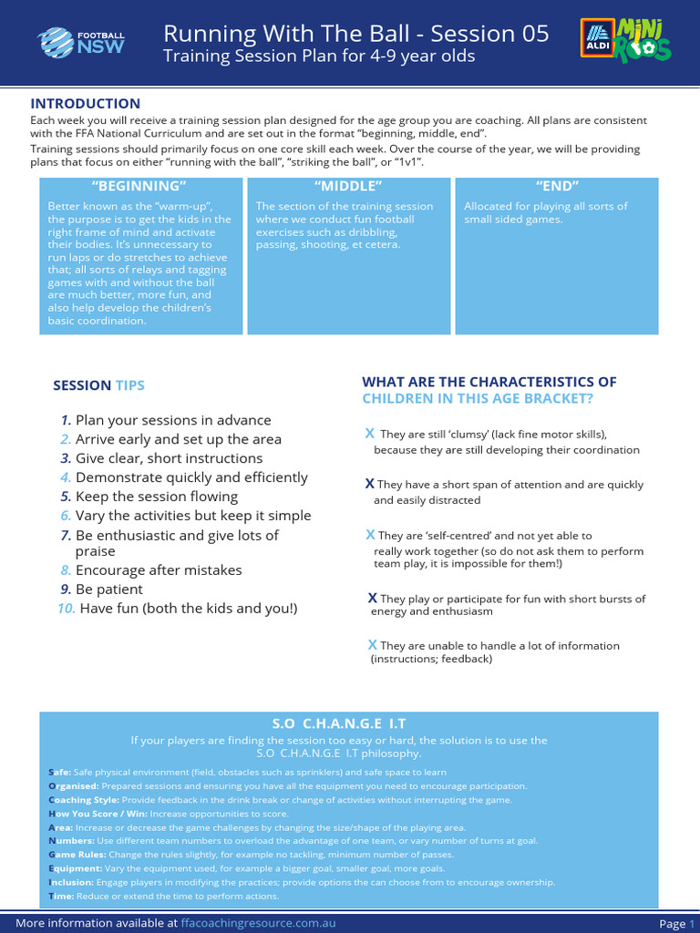 4 To 9 Session 05 Running With The Ball 2 Pager | PDF