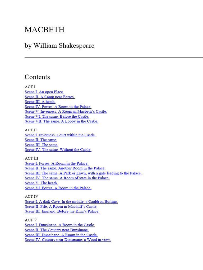 Macbeth Full Text | PDF | Macbeth