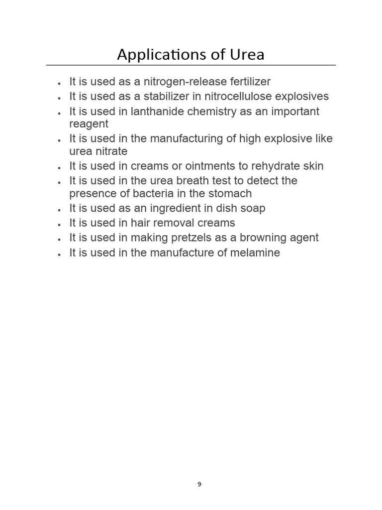 Diverse Uses of Urea in Industry | PDF | Wellness