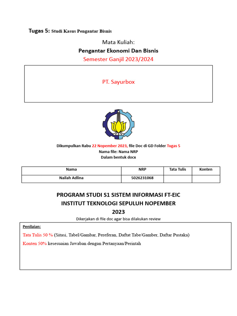 Tugas 6 Pengantar Bisnis Chapter 1 Sampai 3 | PDF | Bisnis