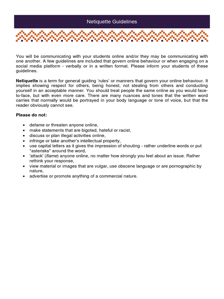 Netiquette Guidelines | PDF