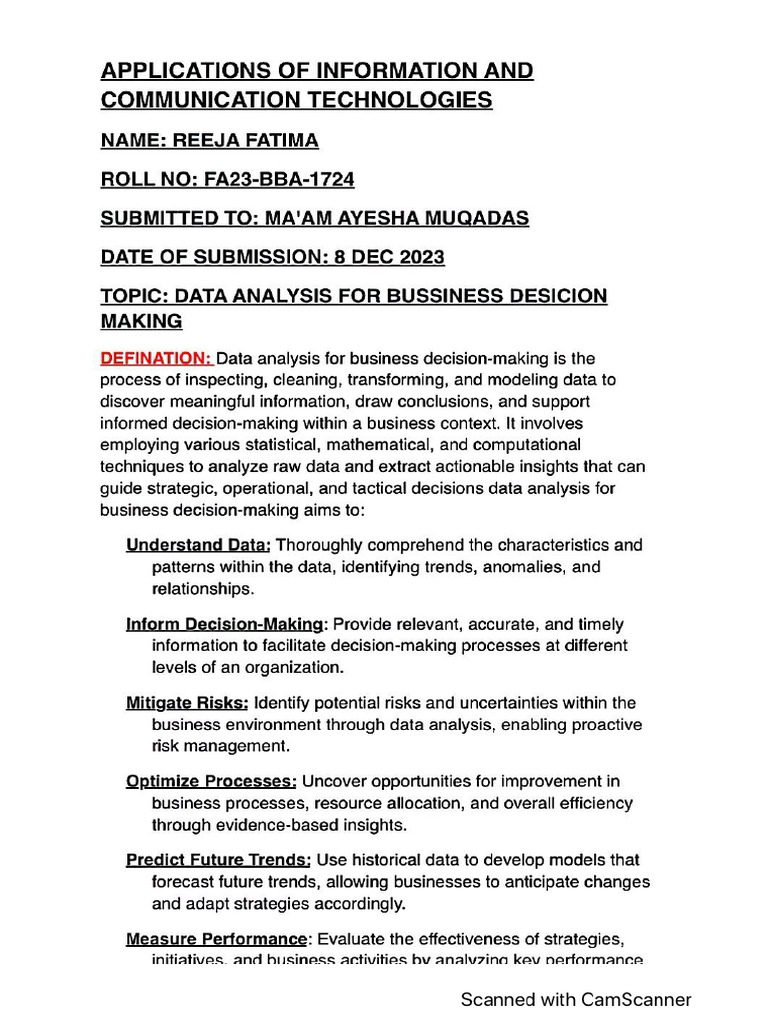 IcT assignment | PDF