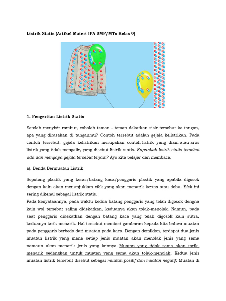 Interaksi Muatan Listrik dan Elektroskop | PDF