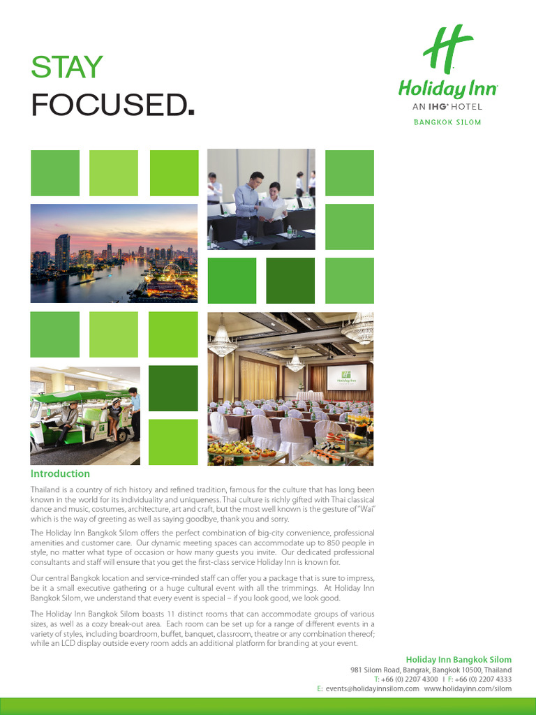Bangkok Event Venue: Holiday Inn Silom | PDF | Bangkok