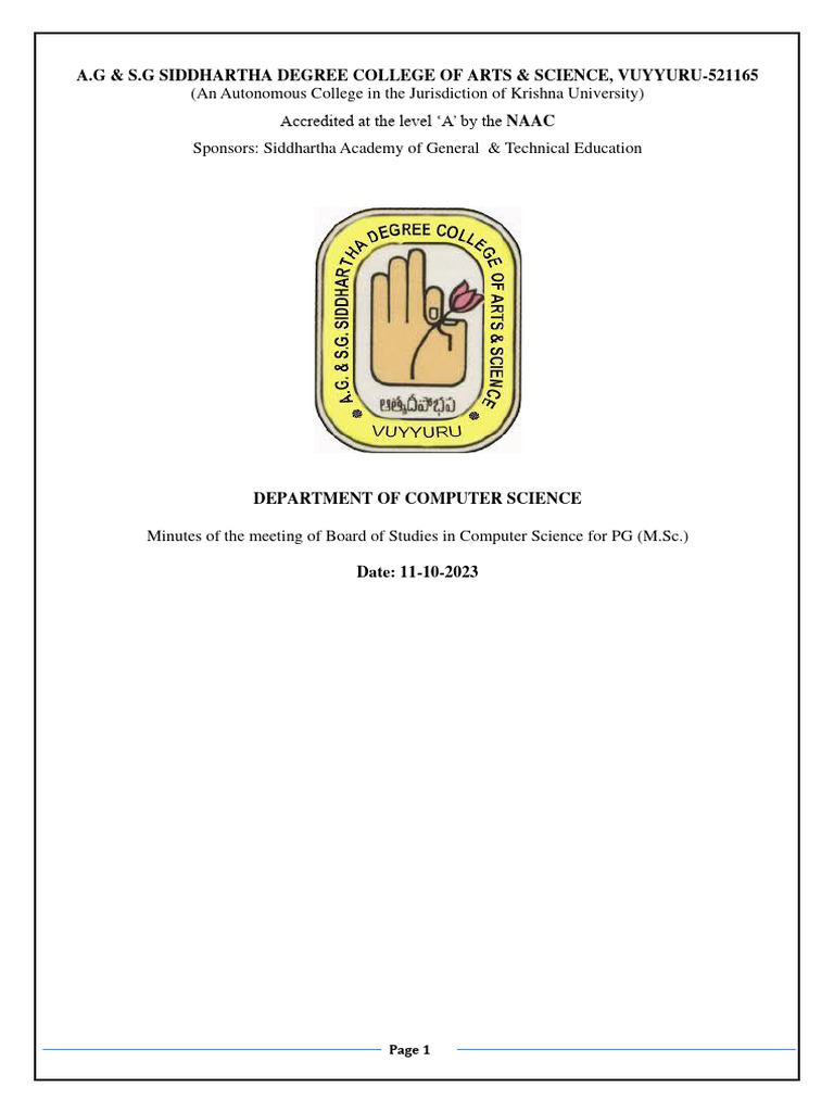 M.Sc. Computer Science Curriculum Updates 2023 | PDF | Class (Computer ...