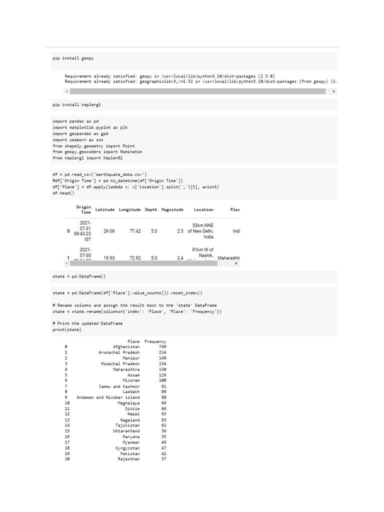 Earthquate - Ipynb - Colaboratory | PDF | Cartography | Geodesy