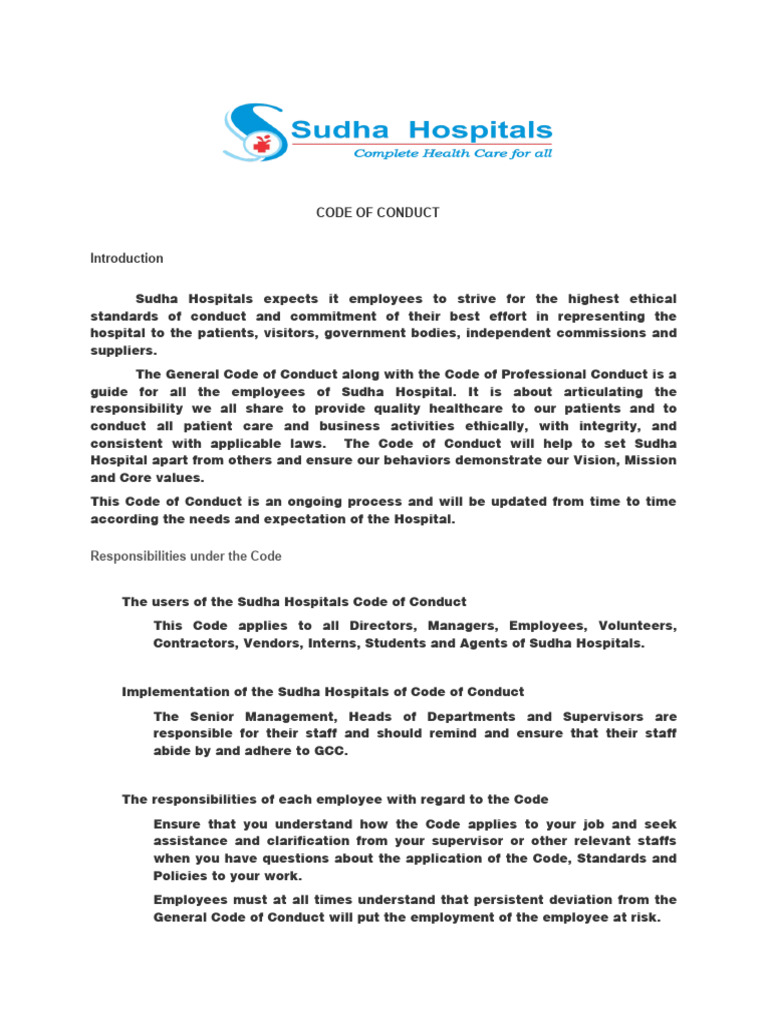 Code of Conduct | PDF | Safety | Employment