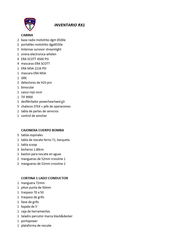 Inventario Material Menor | PDF