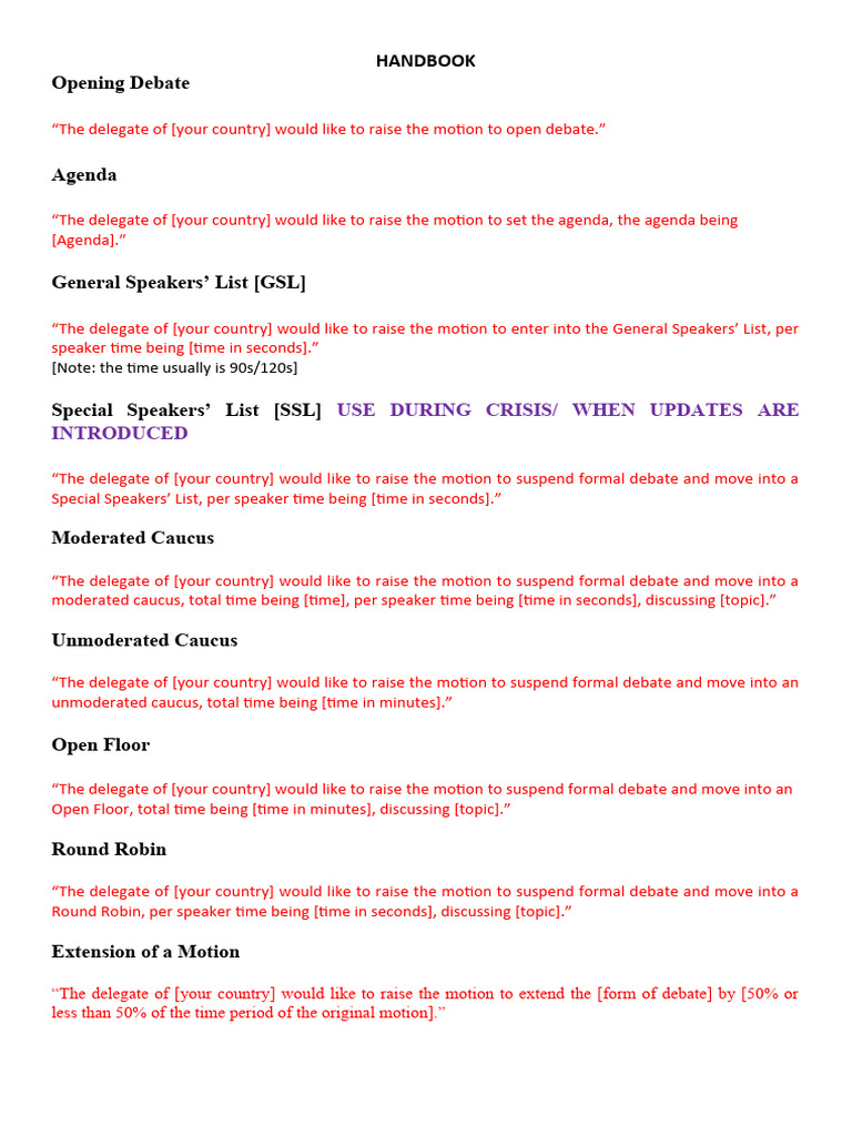Debate Procedures Handbook | PDF | Foreign Language Studies | Law
