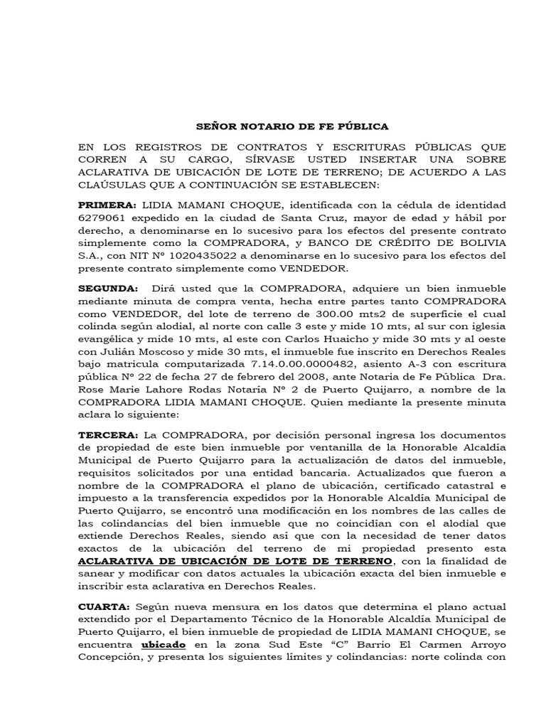 Aclarativas | PDF | Documento de identidad | Propiedad