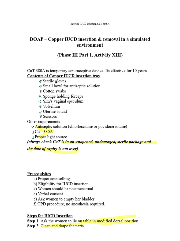Copper IUCD Insertion & Removal Guide | PDF | Uterus | Human Reproduction