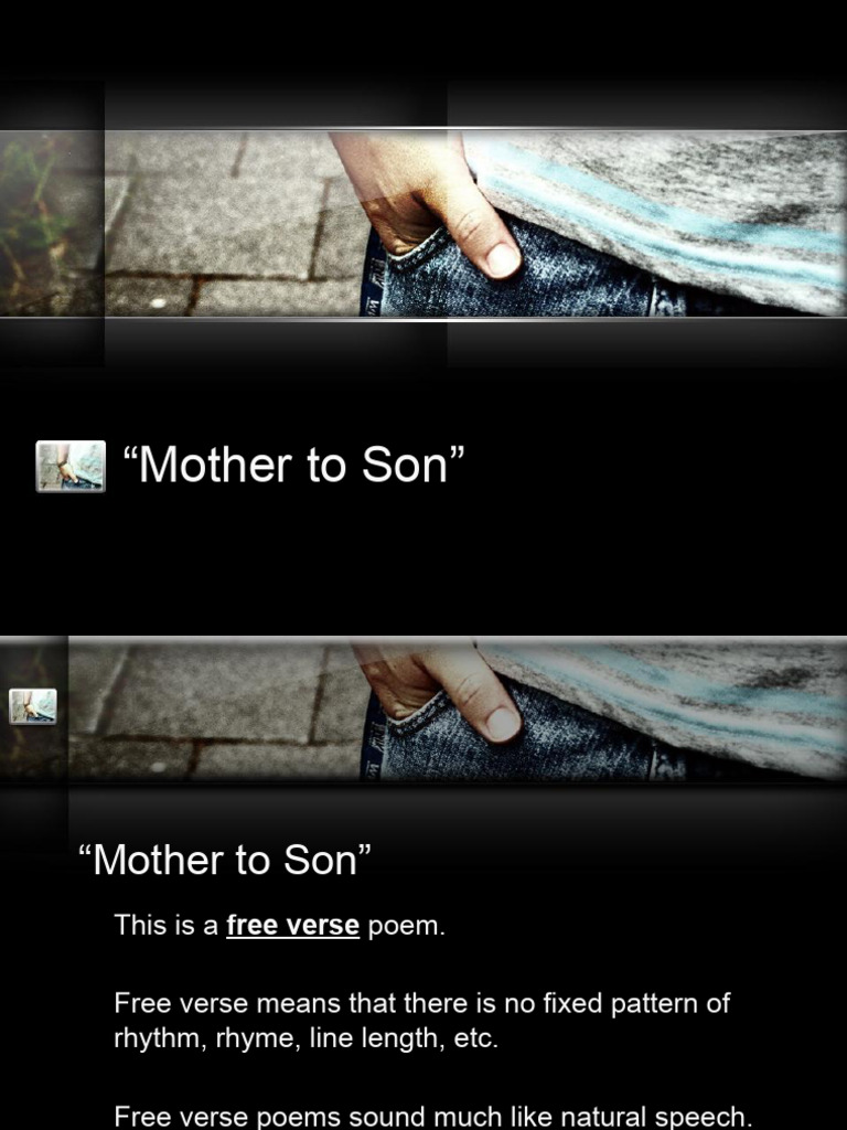 Mother To Son - PowerPoint - Extended Metaphor | PDF | Stairs