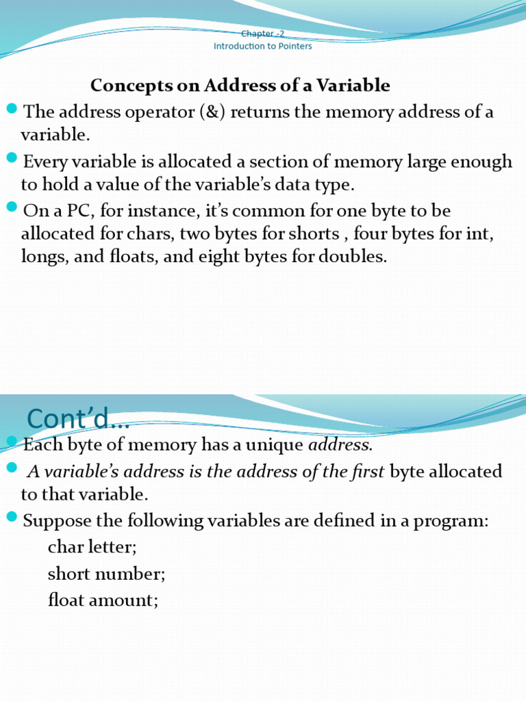 Chapter2 Pointers Pdf Pointer Computer Programming Integer Computer Science 8033