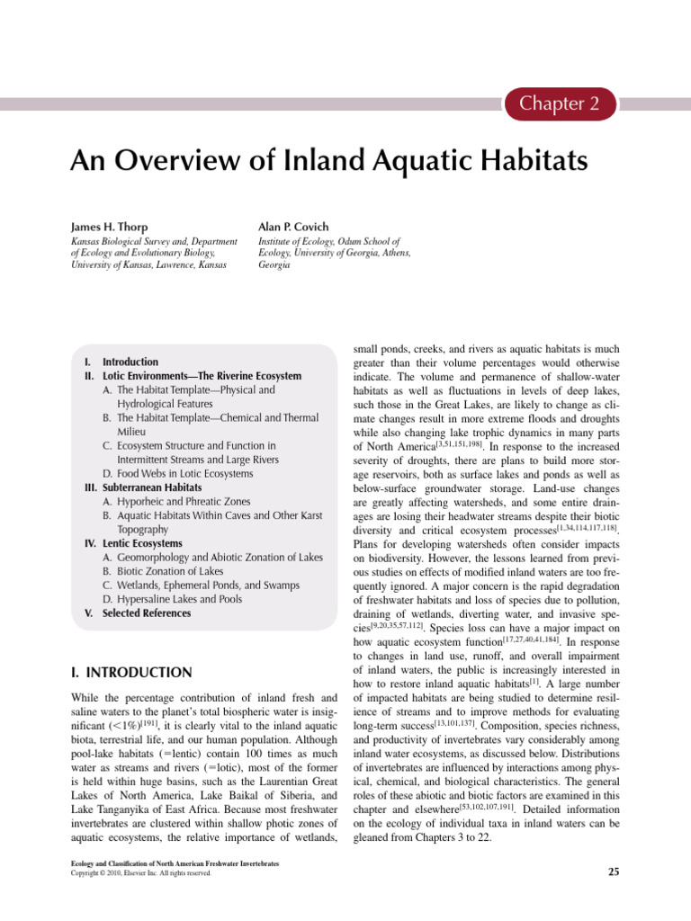 Chapter 2. An overview of inland Aquatic Habitats_thorp2010 | PDF | River | Stream