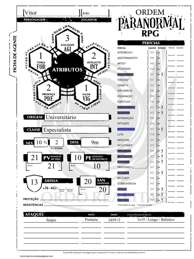Ficha Vitor (NEX 10%) | PDF