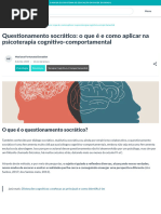 Roteiro de Questionamento Socrático na TCC | PDF | Terapia cognitiva ...