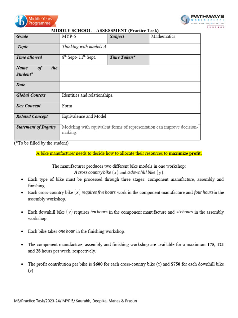 Criterion D Linear Programming | PDF | Mathematical Optimization ...