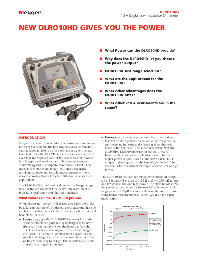 Megger Dlro10hd | PDF | Electrical Engineering | Electronics