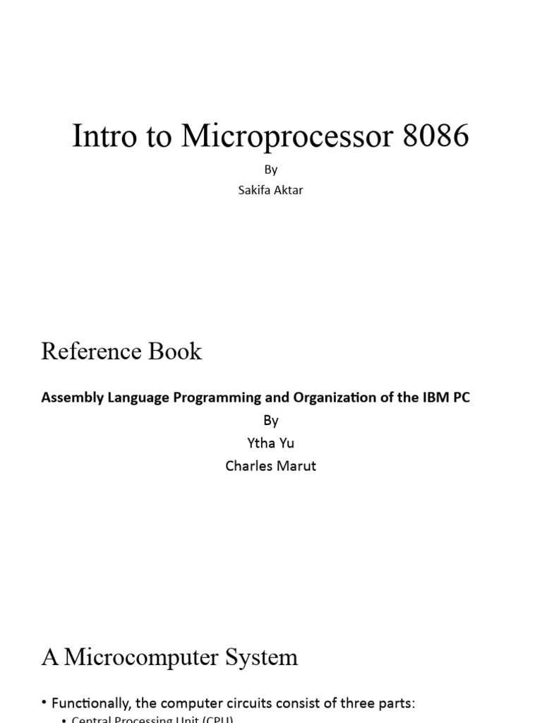 Intro To Microprocessor | PDF | Bios | Random Access Memory