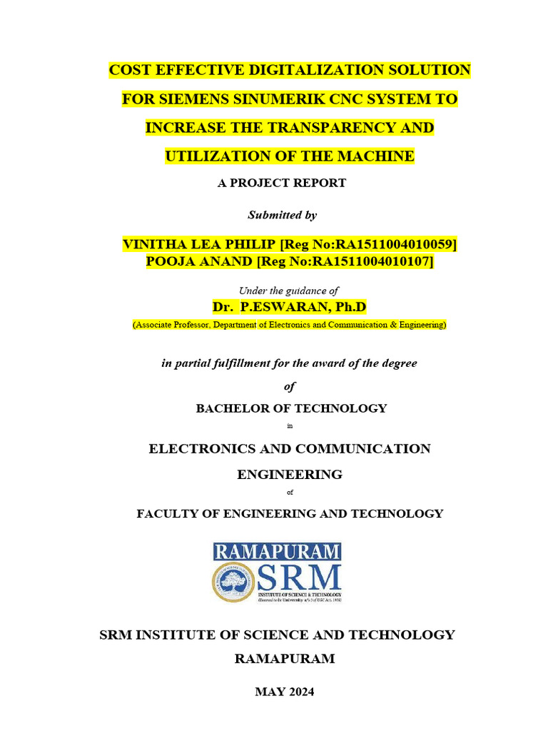 Sample ECE Project Report | PDF | Internet Of Things | Numerical Control