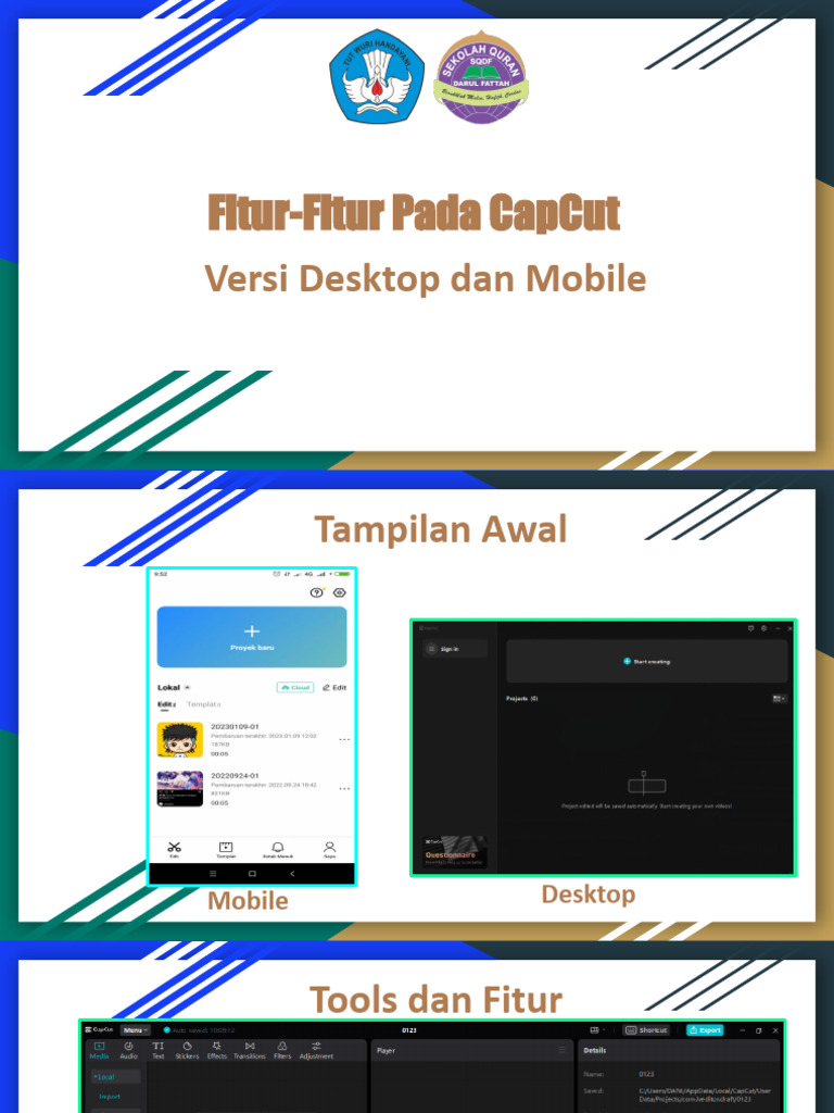Fitur Dan Tools Pada Aplikasi CapCUt | PDF