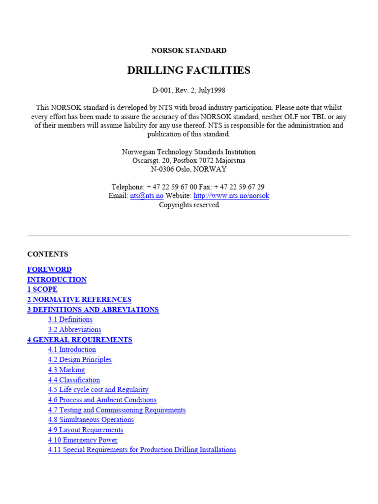 D 001 Drilling Facilities 1998 Pdf Pump Valve