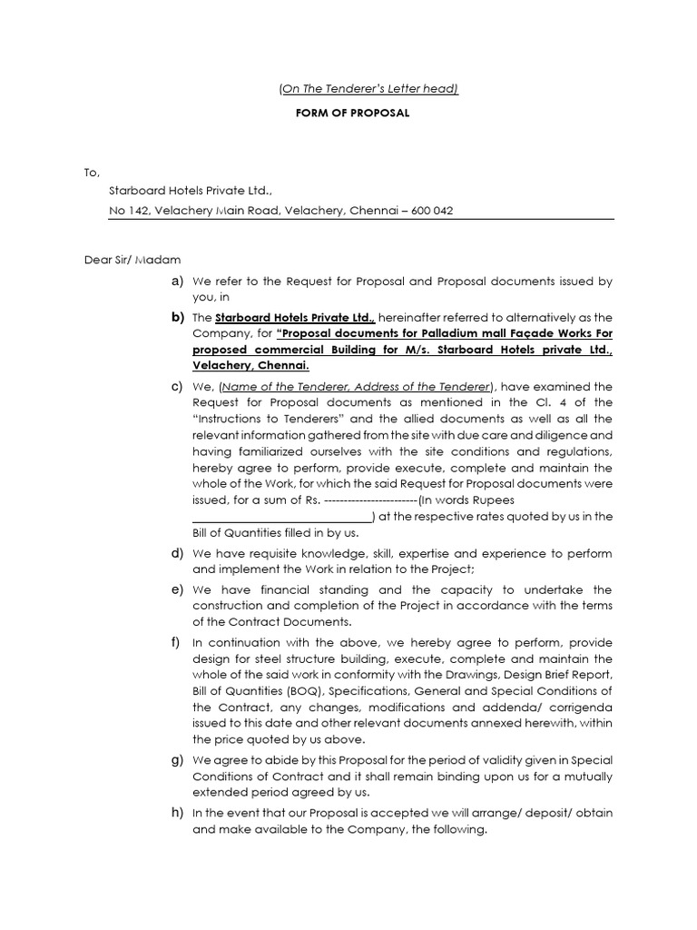 3-Section 3 RFP Form | PDF | Request For Proposal | Common Law