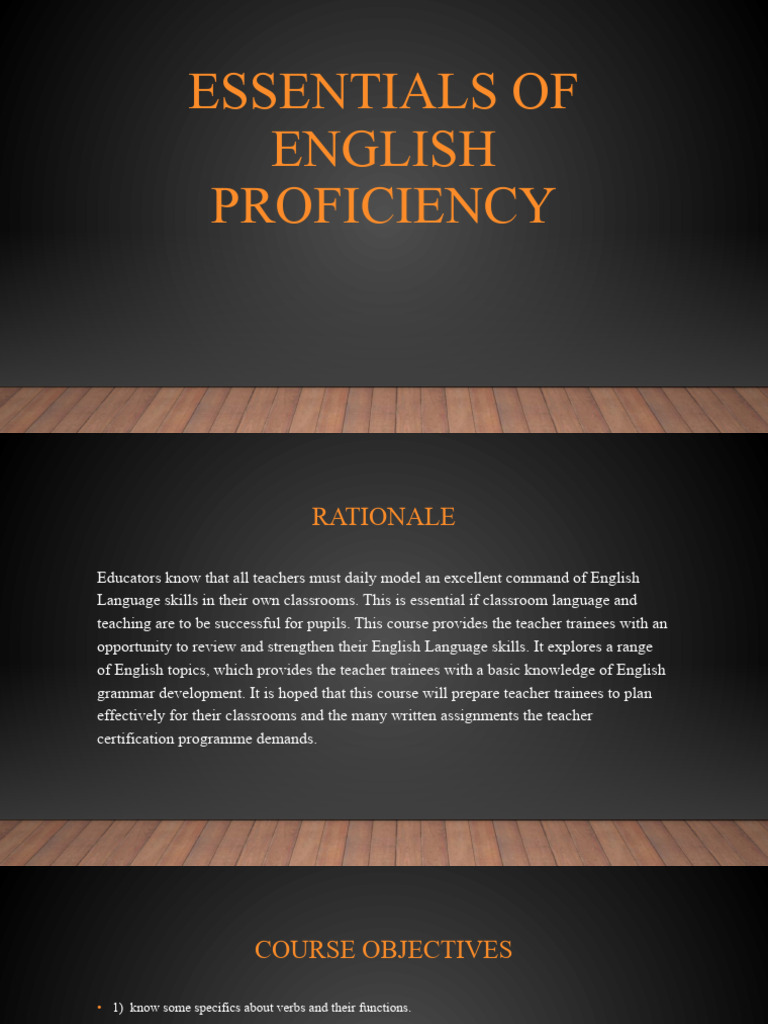 Essentials of English Proficiency | PDF | Adverb | Verb
