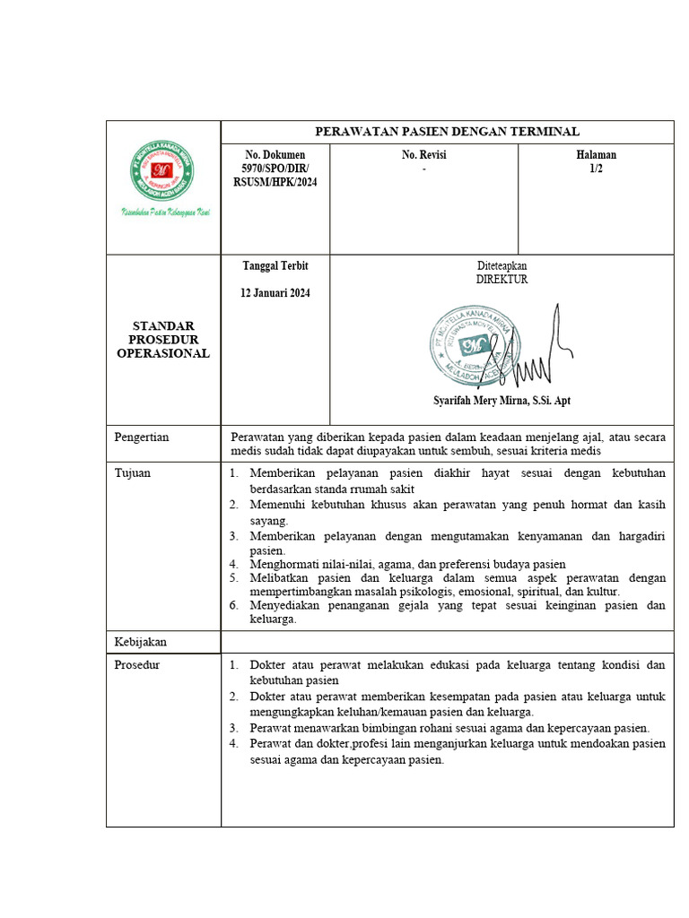 Spo Akhir Hayat Edit | PDF