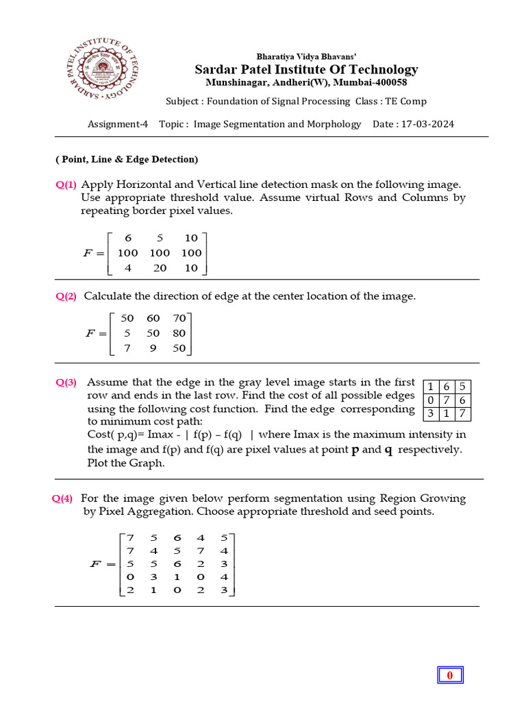 Assignment-4 Segmentation | PDF | Image Segmentation | Algorithms