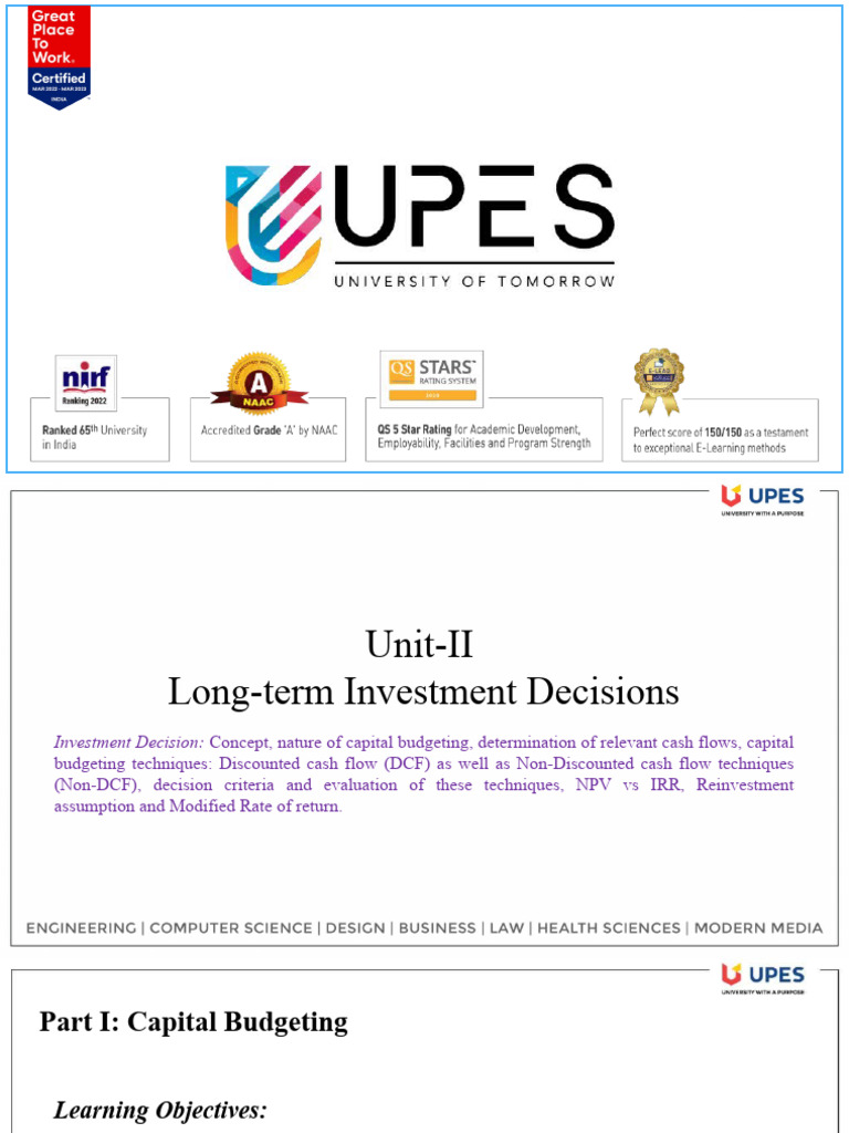 Unit-II Cap Budgeting | PDF | Capital Budgeting | Net Present Value