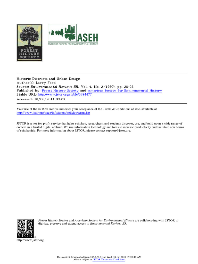 Historic Districts and Urban Design | PDF