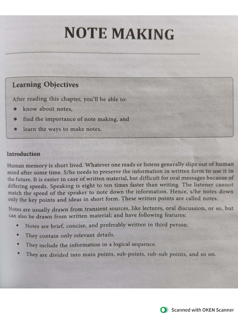 Note Making | PDF
