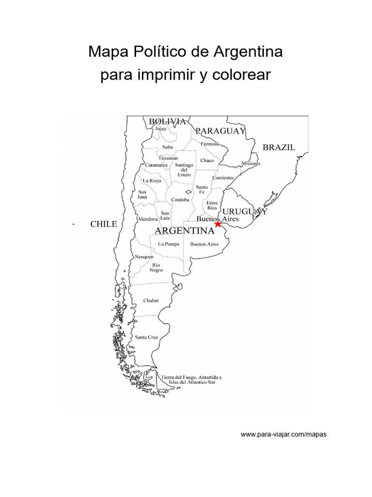 Mapa Politico Argentina para Imprimir | PDF | Viajes y turismo