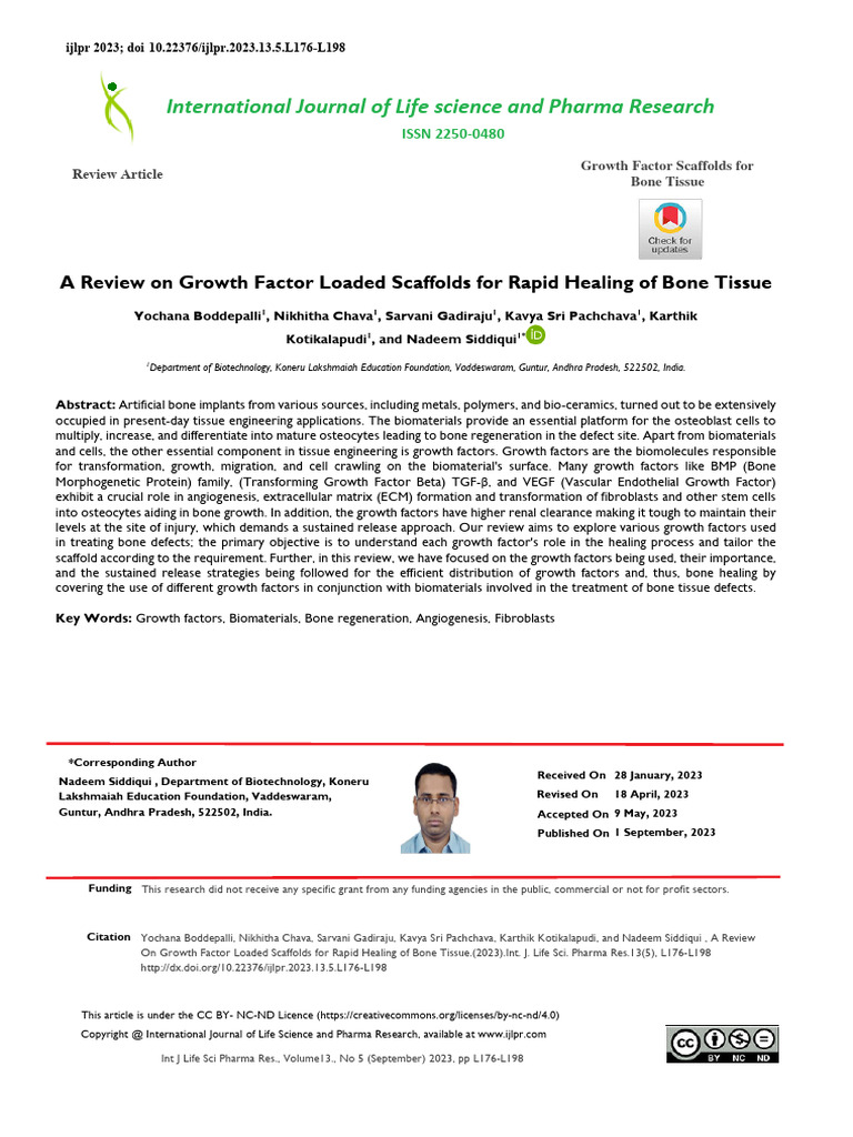 Review On Growth Factor Loaded Scaffolds For Rapid Healing of Bone ...