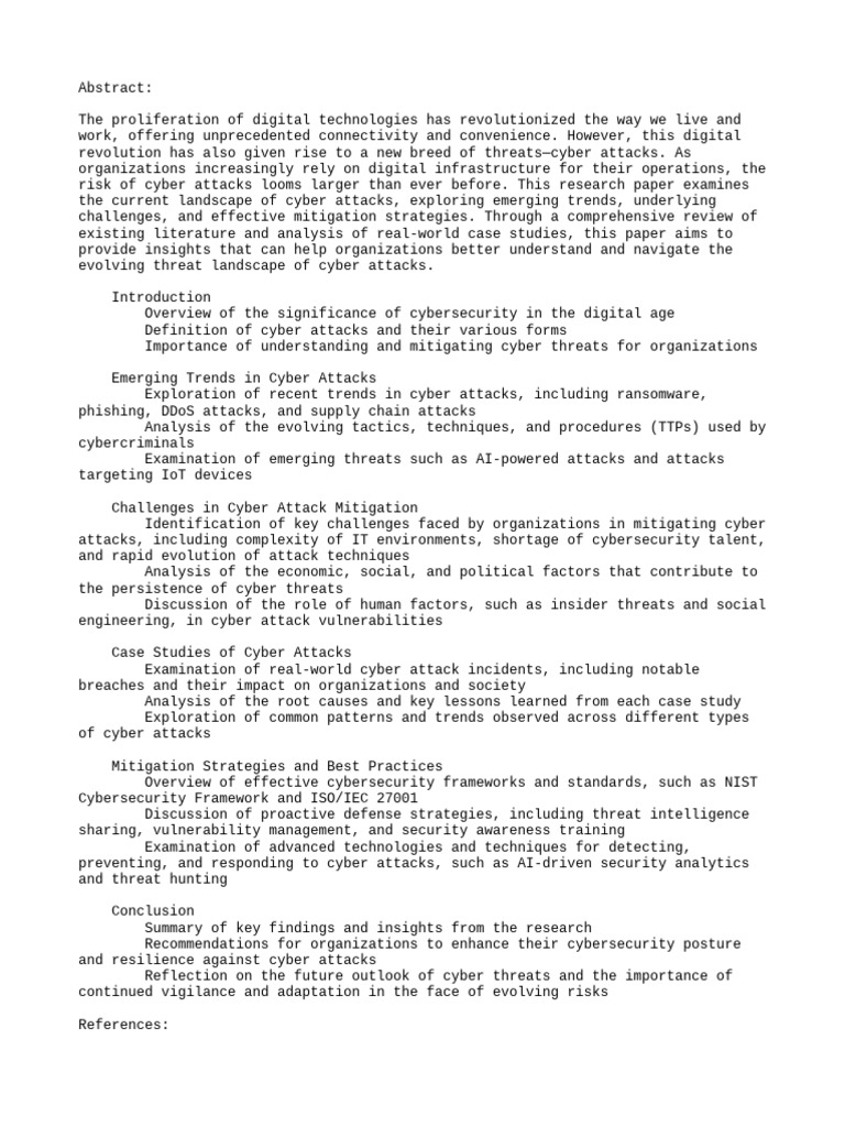 Navigating The Landscape of Cyber Attacks Trends, Challenges, and ...