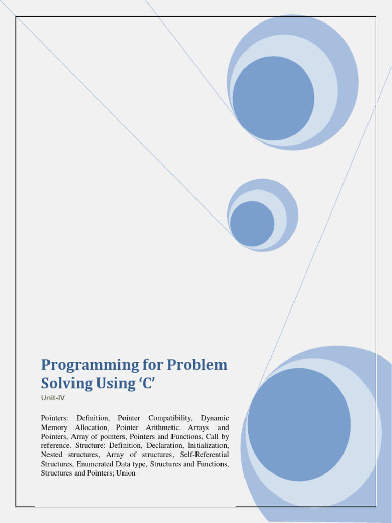 Unit 4 | Download Free PDF | Pointer (Computer Programming) | C (Programming Language)