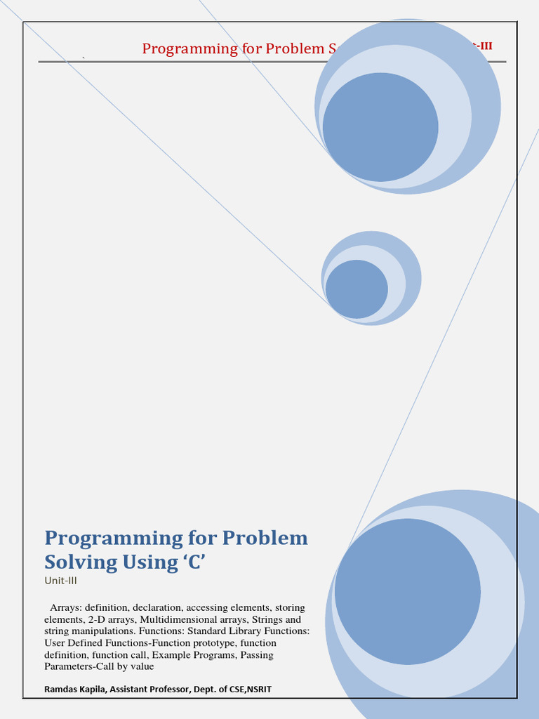Unit 3 | PDF | Parameter (Computer Programming) | Data Type