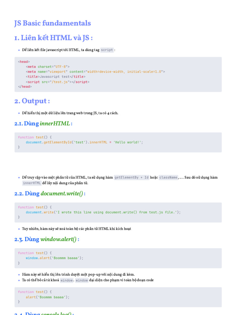 JS Basic Fundamentals | PDF