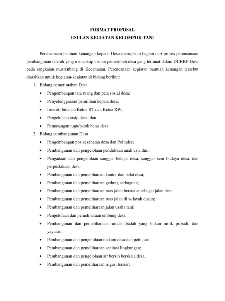 Proposal Tani | PDF | Griya & Taman