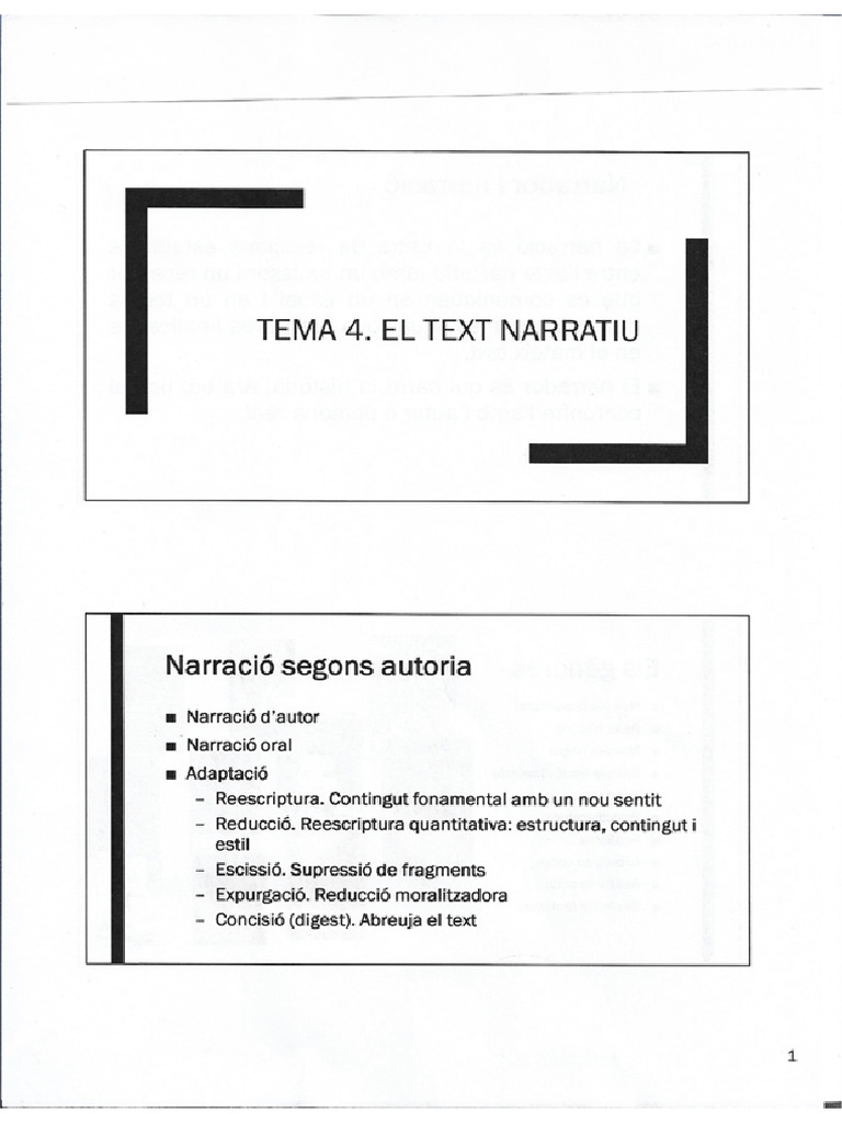 Tema 4, El Text Narratiu - PNG | PDF