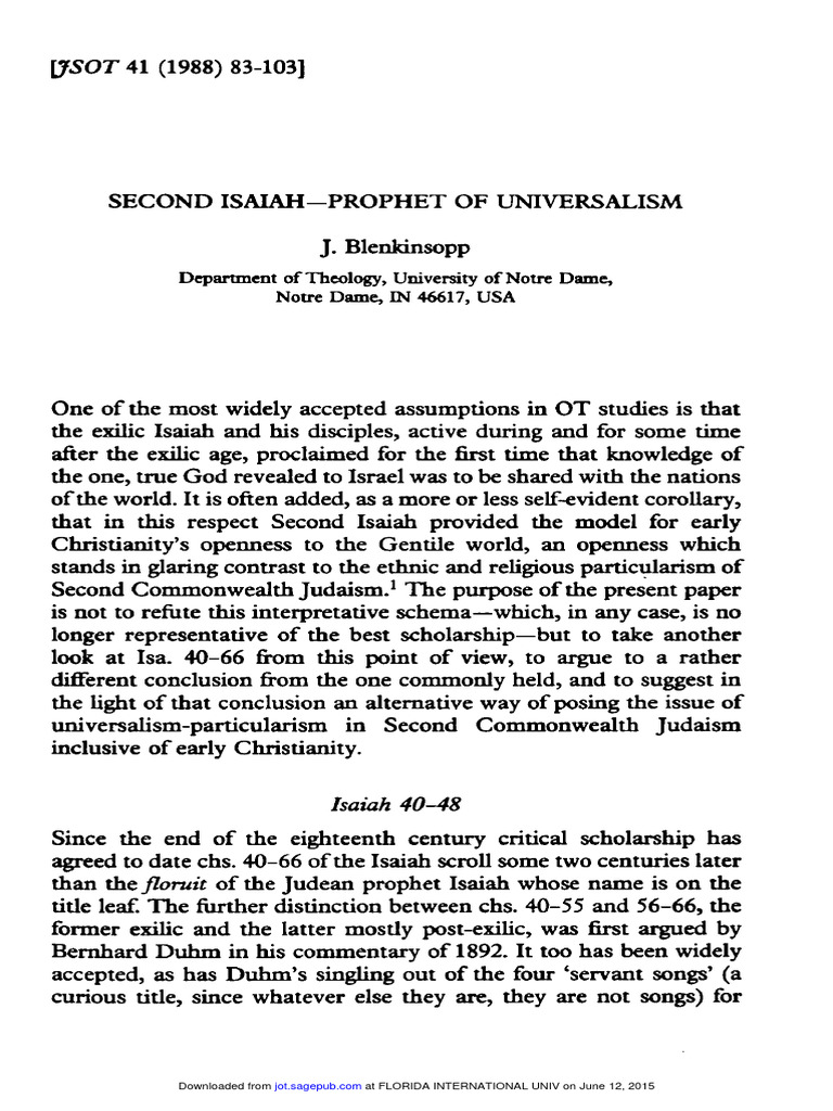 Second Isaiah-Prophet of Universalism | PDF | Cyrus The Great | Book Of ...