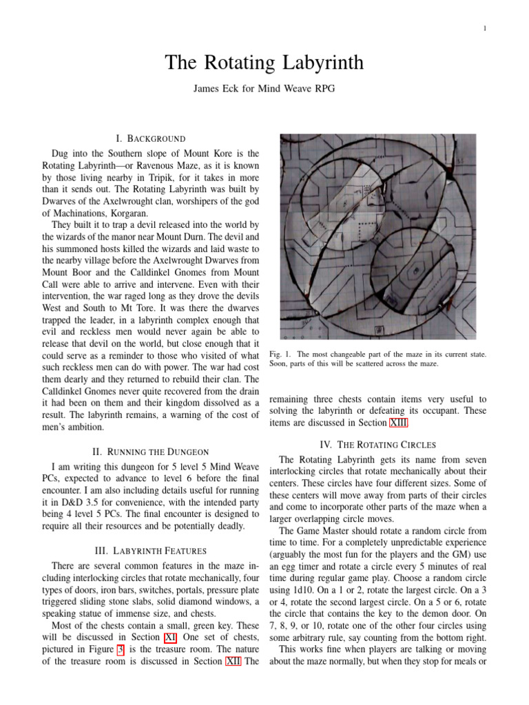 The Rotating Labyrinth: James Eck For Mind Weave RPG | PDF